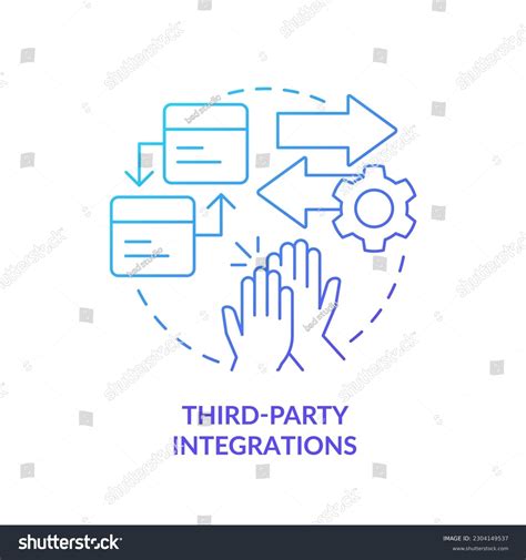 third party integrations blue gradient concept stock vector royalty
