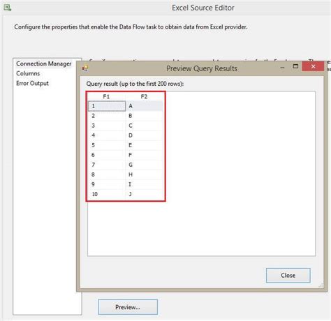 Read Data From Excel Starting From Nth Row With Ssis
