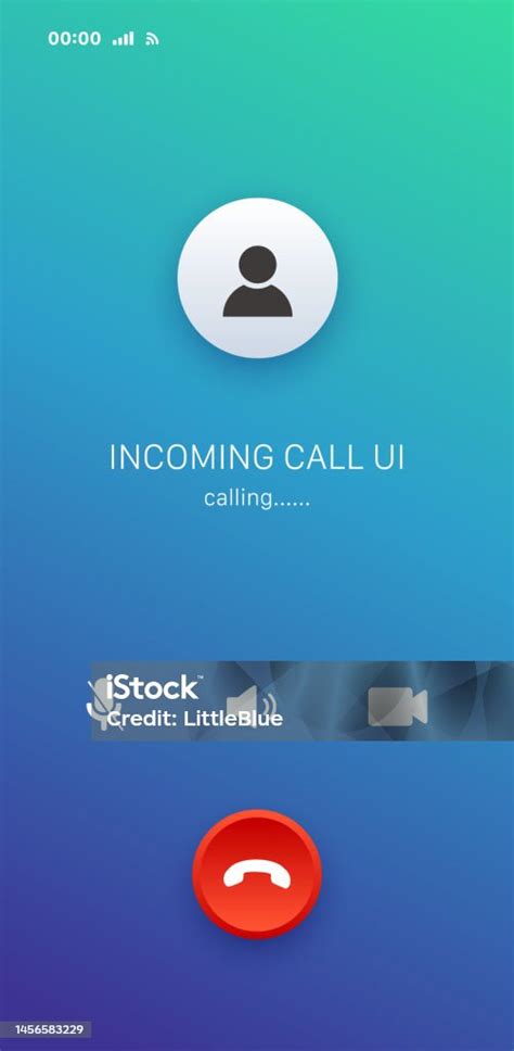 수신 전화 통화 화면 사용자 인터페이스 Ui 웹 사이트 및 모바일 앱 벡터 일러스트 레이 션 개념에 대한 스톡 벡터 아트 및