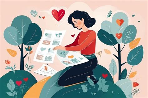 22 Diseñar Un Vector De Una Persona Que Crea Una Hoja De Ruta De Amor Propio Con Hitos Foto