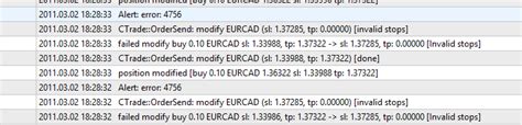 Error 4756 Trailing Stop Expert Advisors And Automated Trading