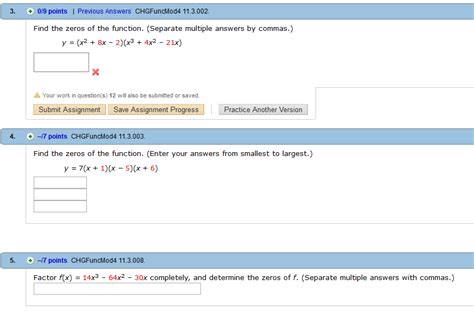 Solved Find The Zeros Of The Function Separate Multiple