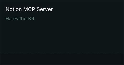 Notion Mcp Server Glama