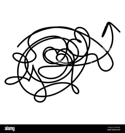 Chaotic Scribble Sketch Circle Object Random Chaotic Line Vector Illustration Isolated On
