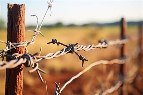 Fenced Off With Sharp Wire Premium AI Generated Image