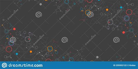 Geometric Abstract Background With Connected Line And Dots Futuristic Digital Background For