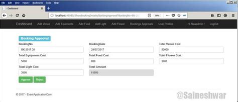 ASP NET Core MVC Project Event Management