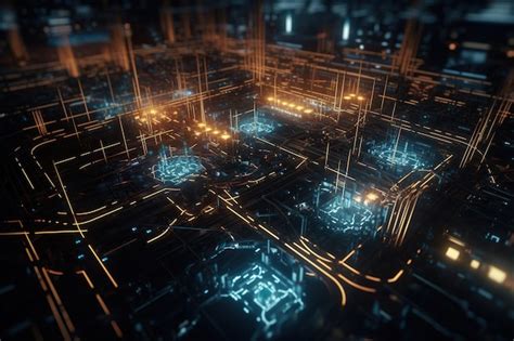 Premium Ai Image Close Up Macro Shot Of Circuit Cyberspace Board With Computer Motherboard