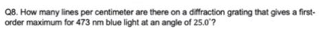 Solved Q8 How Many Lines Per Centimeter Are There On A