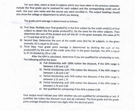 Solved COMPUTATION OF GRADE POINT AVERAGE Write A Program Chegg