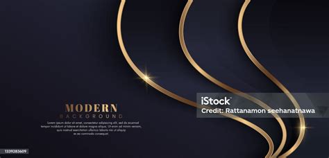반짝이는 황금색 선으로 고급다크 블루 추상파가 배경에 형성됩니다 현대 중첩 웨이브 레이어 창조적 인 디자인 고급스럽고 우아한 스타일 템플릿 디자인 커버 포스터 브로셔 전단지