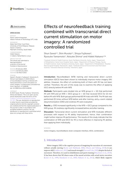 Pdf Effects Of Neurofeedback Training Combined With Transcranial
