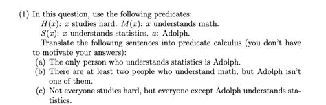 solved 1 in this question use the following predicates