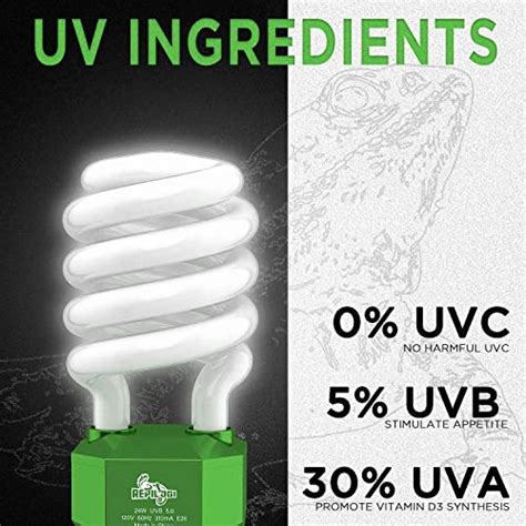REPILOGI UVA UVB Reptile Light Watt Heat Lamp For Tropical Sub Tropical Reptiles