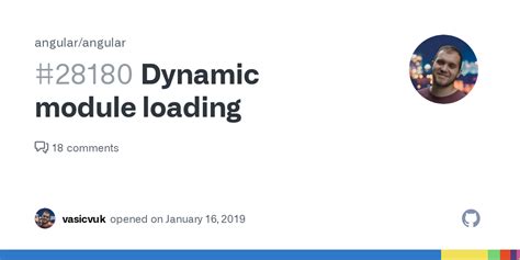 Dynamic Module Loading · Issue 28180 · Angularangular · Github