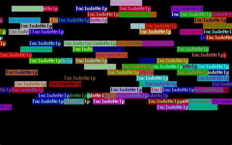 C Program To Print Your Name Randomly On The Screen With Colored Text