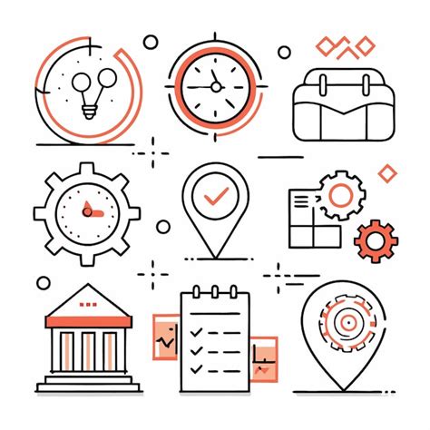 Time Management And Workflow Linear Icons Set Premium Ai Generated Vector