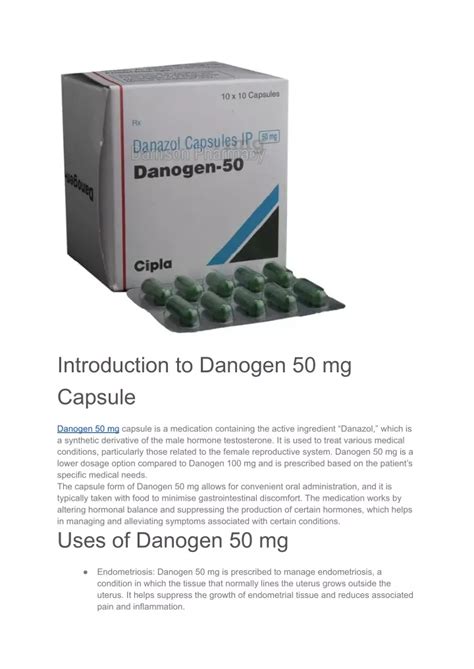 Ppt Danogen 50mg Capsule Powerpoint Presentation Free Download Id