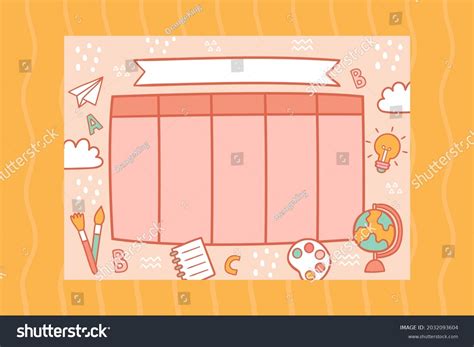 Back School Timetable Hand Drawn Classroom Stock Vector Royalty Free 2032093604 Shutterstock