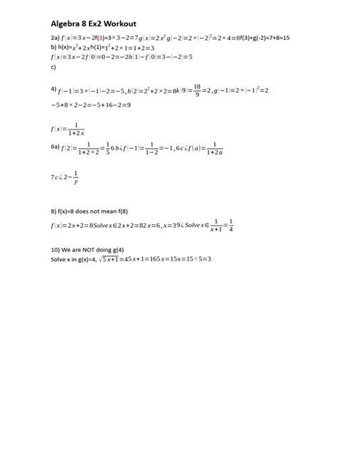 Algebra 8 Ex 2 Function Notation Pdf