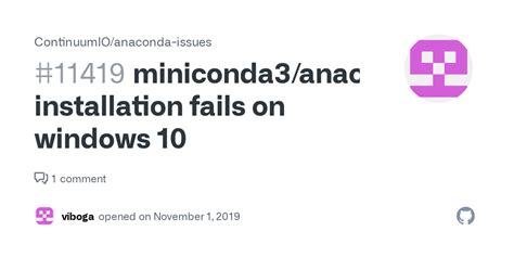 Miniconda Anaconda Installation Fails On Windows Issue ContinuumIO Anaconda