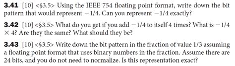 Solved 341 10 Using The Ieee 754 Floating Point Format