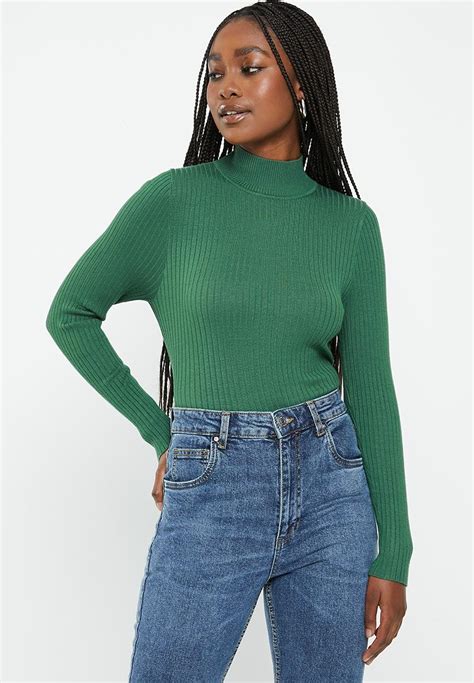 Urban Rick Mock Neck Top Deep Green
