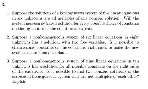 Solved 3 1 Suppose The Solutions Of A Homogeneous System
