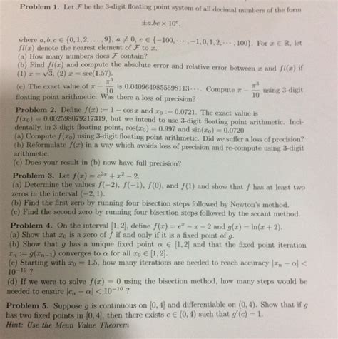 Solved Problem Let F Be The Digit Floating Point System Chegg