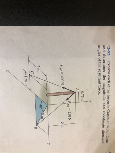 Solved 2 92 Express Each Of The Forces In Cartesian Vector