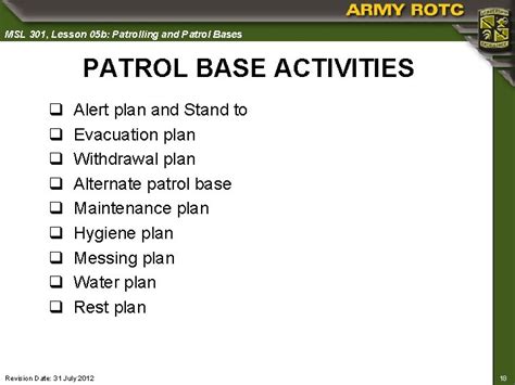 Msl 301 Lesson 05 B Patrolling And Patrol