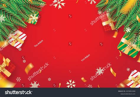 Red Christmas Theme Background Sign Message Stock Vector Royalty Free