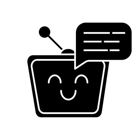 Chatbot Message Glyph Icon Talkbot Modern Robot Tv Laughing Chat Bot Virtual Assistant