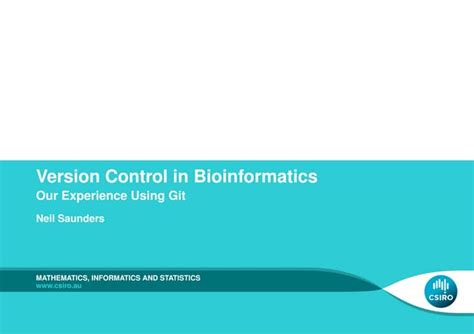 Version Control In Bioinformatics Our Experience Using Git Pdf