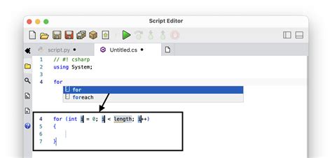 Rhino Script Editing Features
