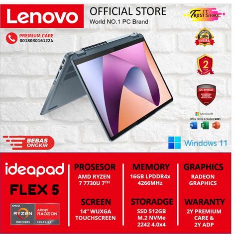 Jual Lenovo Flex Ryzen U Gb Ssd Gb Wuxga Touchflip Ohs Di Seller Lenovo
