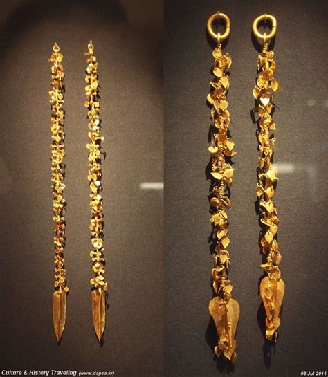 금제드리개 삼국시대 신라 5세기 경주 황남대총 북분 금제드리개 호우총 보석 목걸이 금 장식 전통 의상