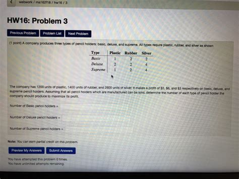Solved Webwork Ma162f18hw163 Hw16 Problem 3 Previous