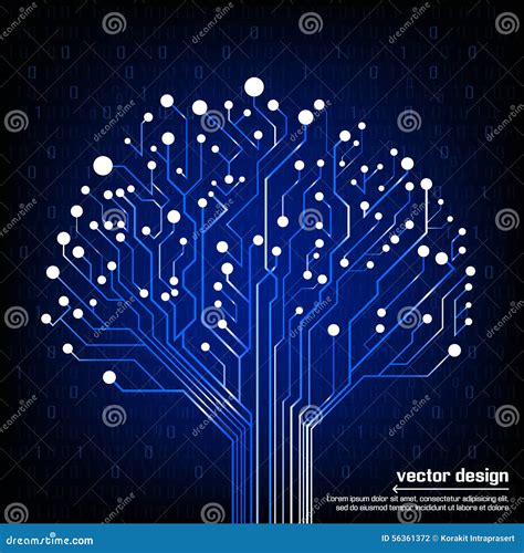 Vector Circuit Board Electronic Tree Stock Vector Illustration Of Background Business 56361372