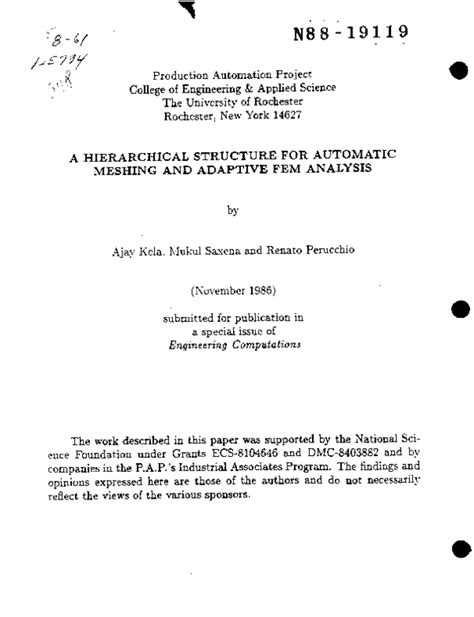pdf a hierarchical structure for automatic meshing and adaptive fem