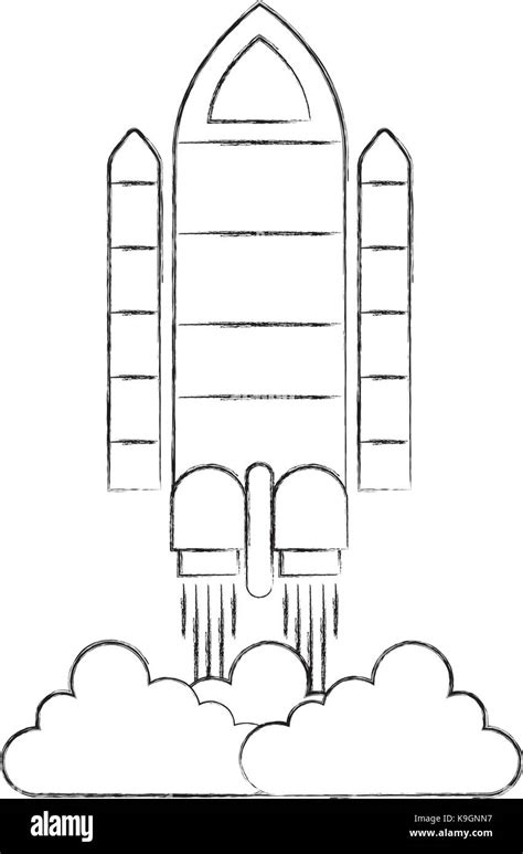 Spaceship Travel Science Exploration Launch Rocket Stock Vector Image And Art Alamy