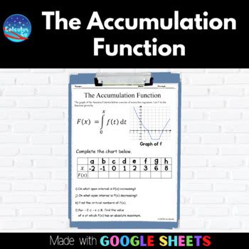 The Accumulation Function Digital Activity Google Sheets And Printable