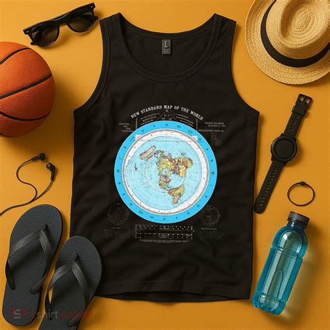 Gleason Flat Earth Map Blue Flat Earth Map Flat Earth Tank Top Teeshirtpalace
