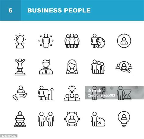 비즈니스 사람들이 라인 아이콘 편집 가능한 선입니다 픽셀 완벽 한입니다 모바일과 웹 강의 사업 사람 커뮤니케이션 시간 관리