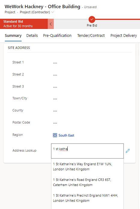 kms software on linkedin address suggestion custom control