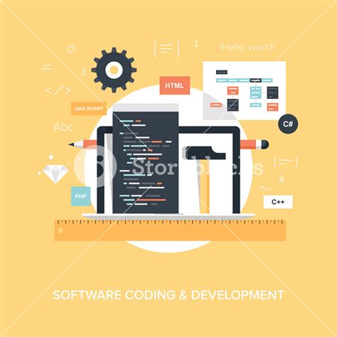 Abstract Flat Vector Illustration Of Software Coding And Development