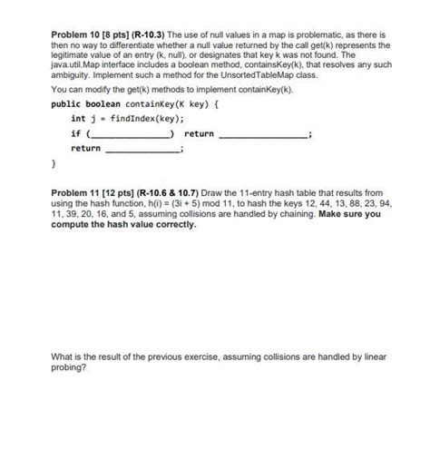 solved problem 10 [8 pts] r 10 3 the use of null values in