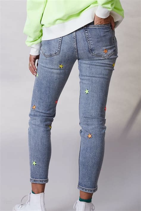 Girlfriend Neon Multi Star Jeans Gussy And Lou