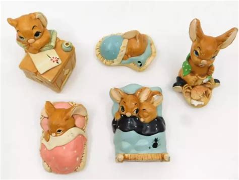 Pendelfin Bunny Rabbits Vintage Figures Lot Of 5 Nipper Boswell