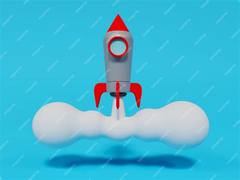 Premium Photo 3d Render Of Rocket On Blue Background